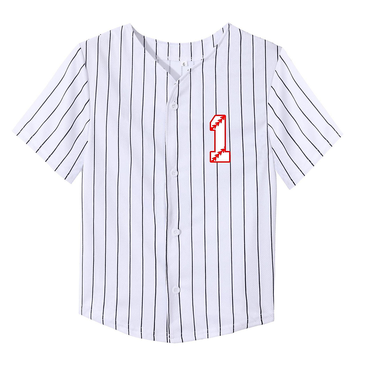 Baby Baseball Jersey 1 Year Old Birthday Party Shirt Short Sleeve Button Tee 1st Infant Toddler T Shirt Gift (Stripe B,12 Months,12 Months,Little Kid,Unisex,US,Age)