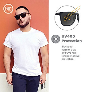 Knockaround Fast Lanes Polarized Sunglasses for Men & Women - Impact Resistant Lenses & Full UV400 Protection, All Black Frames on Black Lenses