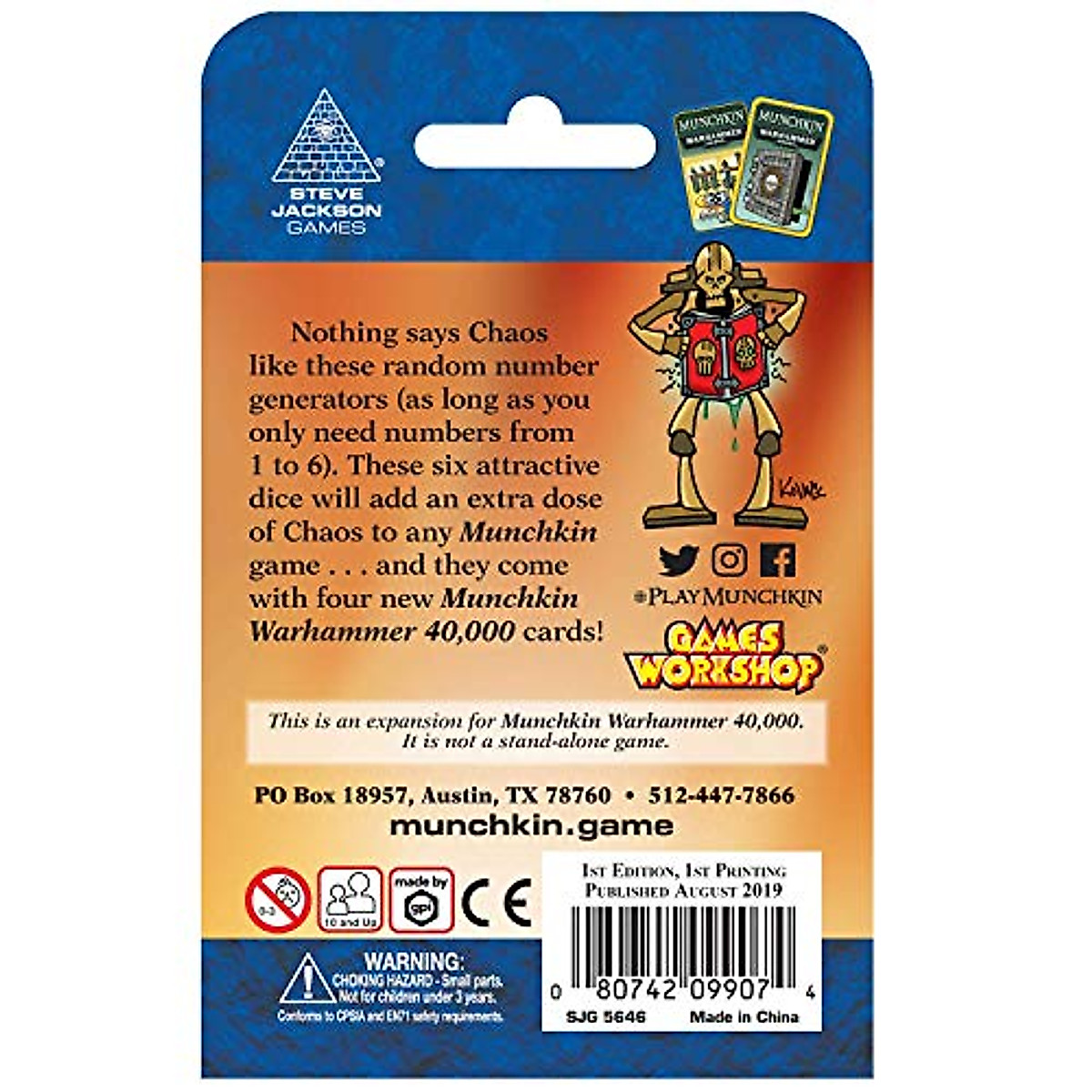 Steve Jackson Games Munchkin Warhammer 40000 Chaos Dice, Multi-Colored