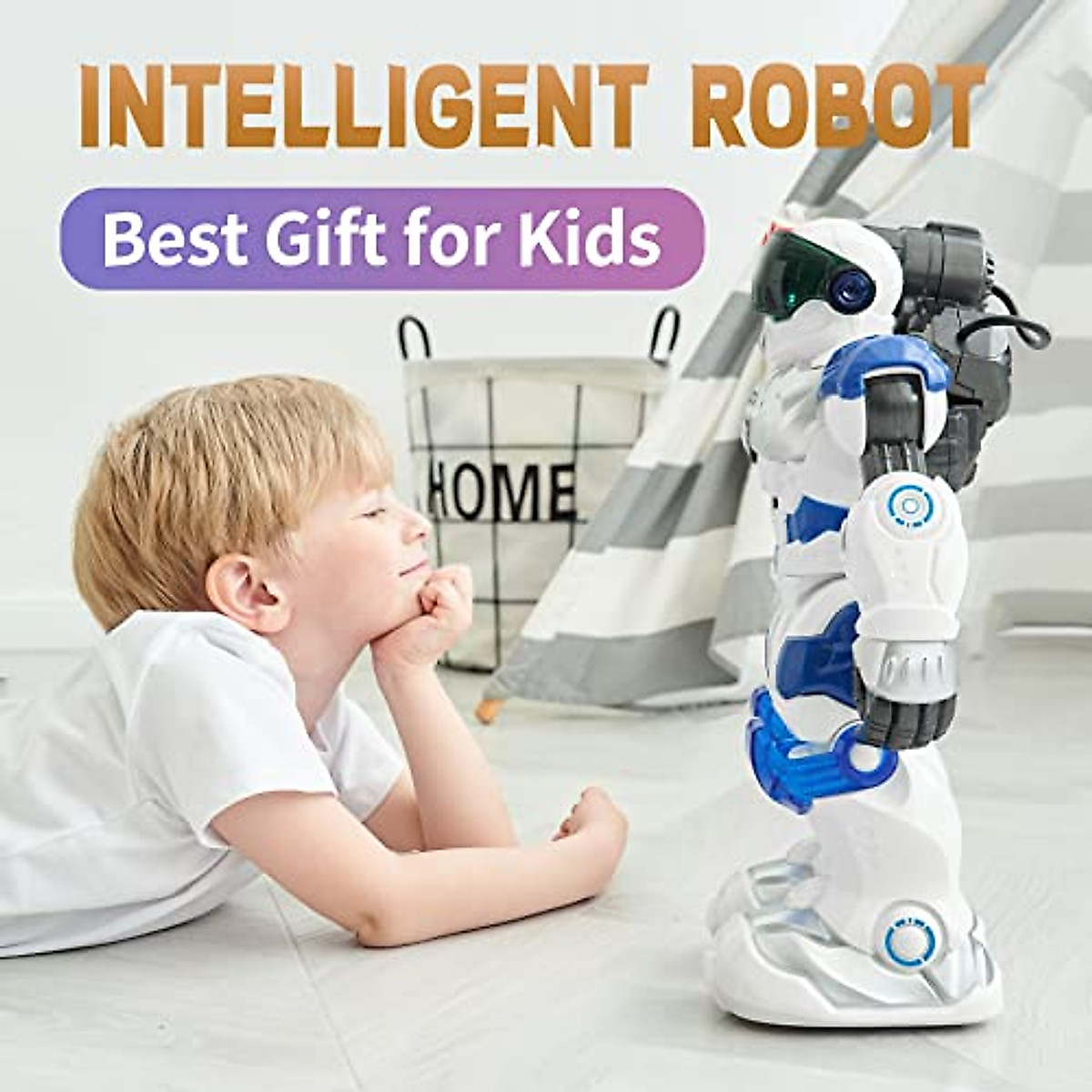YESTA Large RC Smart Robot Toys for Kids,Remote Control Singing,Dancing and Battle,Moonwalking,Gesture Sensing,Soft Darts Shooting,Programmable Interactive,Gift Present for 3 4 5 6 7 8 Year Old Kids.