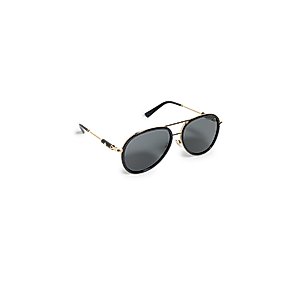 Versace Women's Classic Aviator Sunglasses, Black, One Size