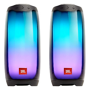 JBL Pulse 4 Wireless Bluetooth IPX7 Waterproof Speaker Pair Bundle - Black