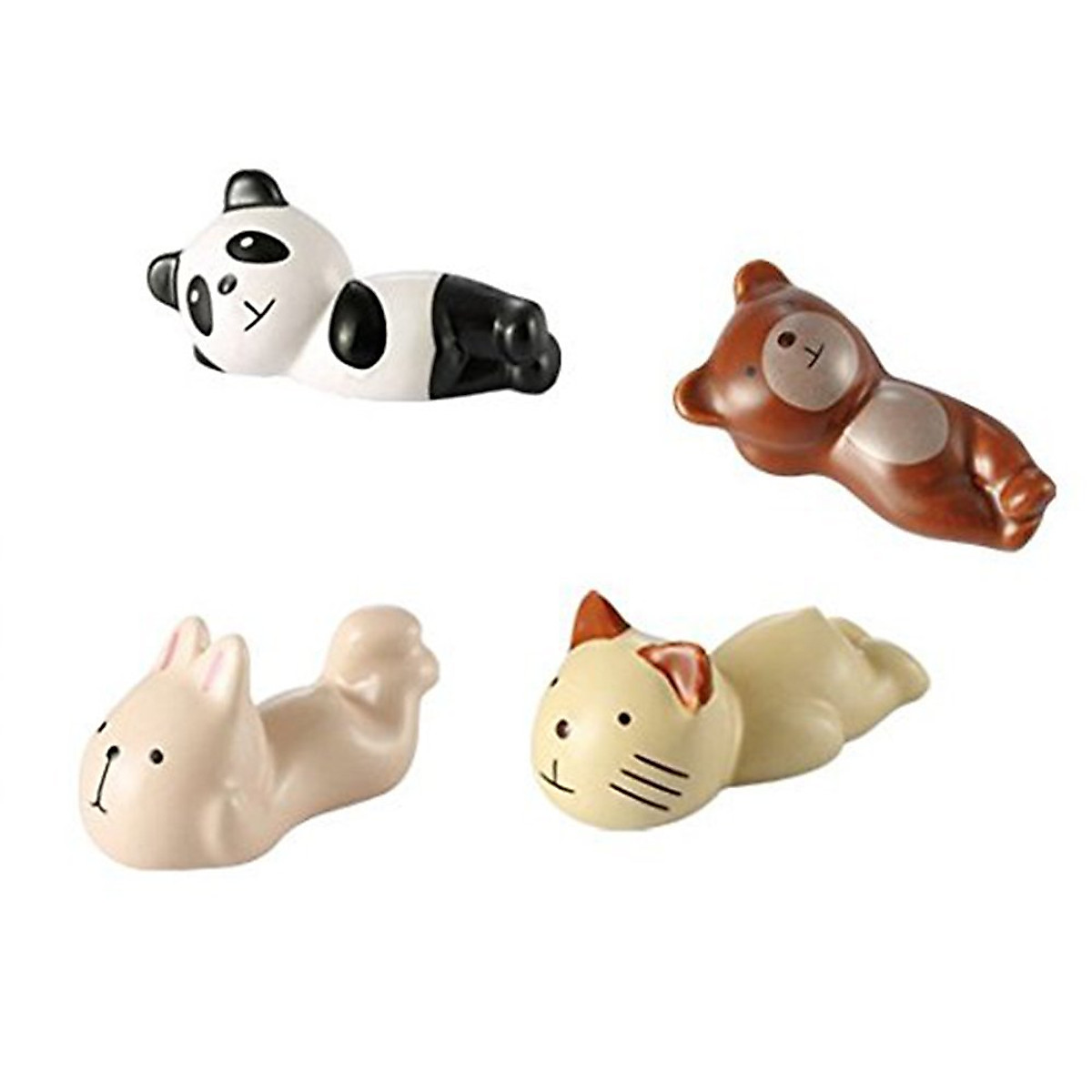 Yooce Cartoon Animal Chopstick Rest Spoon Holder Knife Stand, Set of 4