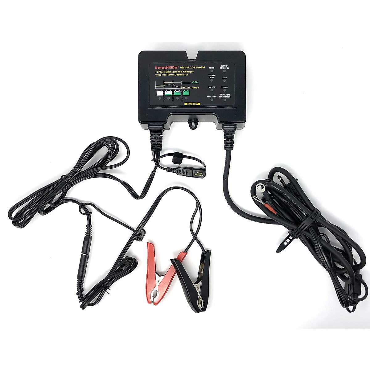 BatteryMINDer 2012-AGM - AGM Batteries Only - 12 Volt-2 Amp Battery Charger, Battery Maintainer, and Battery Desulfator for Odyssey, Optima * AGM Lead-Acid Batteries