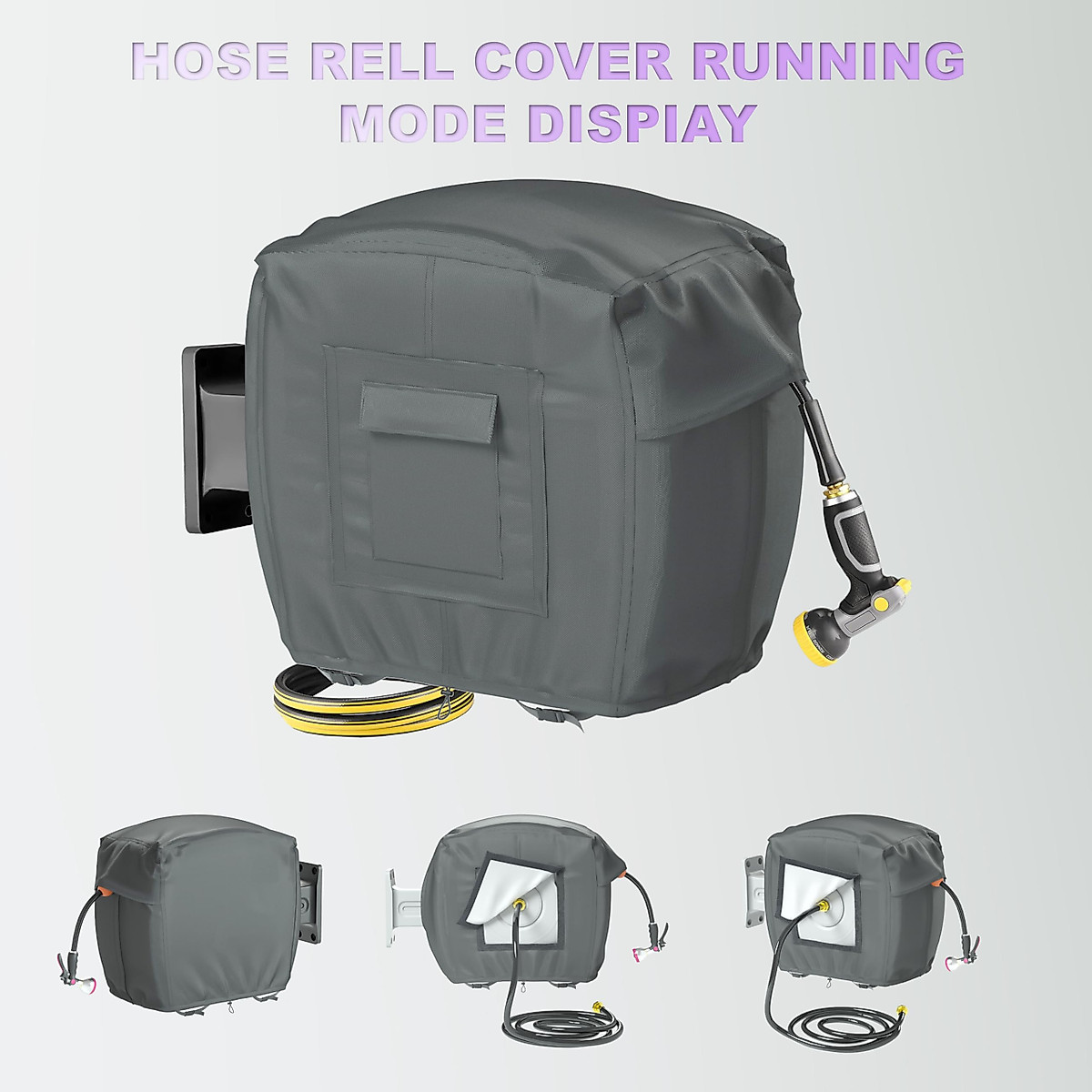 Wall-Mounted Garden Hose Reel Cover, Made of 500D Heavy-Duty Waterproof Oxford Cloth, Waterproof, Sunscreen, UV Protection, All-Weather Protection for Your Garden Hose Reel and Hose.