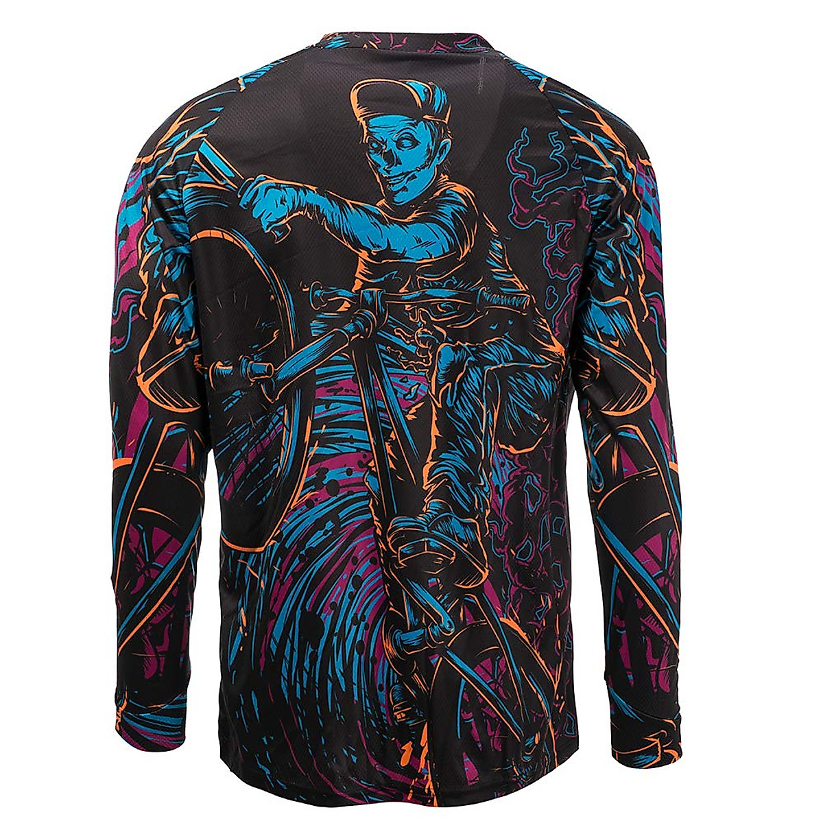 JPOJPO Men's Cycling Jersey MTB T Shirt Long Sleeve Mountain Bike Motorcycle Bicycle Clothes Anti-UV XXL Black