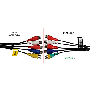 Video Cable BN39-01154W 0.3m 3.5mm Male 2.5mm Male to 5RCA Female Plug Audio Video AV Adapter Cable Cord for Samsung LED TV, Compatible ME40A ME40B ME46A ME46B ME55A ME55B ME65B ME75B Series TV