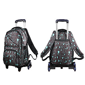 Rolling Backpack On Wheels High-Capacity School Bag Backpacks for Students Climbing Stairs Six Wheels