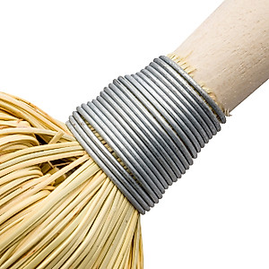 Redecker Hand Brush with Wooden Handle, Rice Straw, Untreated Beechwood, Set of 2, 10-Inches