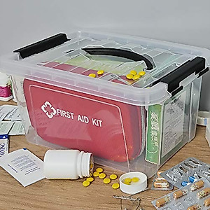 Obstnny 6 Quart Stackable Clear Plastic Storage Bins with Lids, Multi-purpose Organizing Boxes, 2 Packs