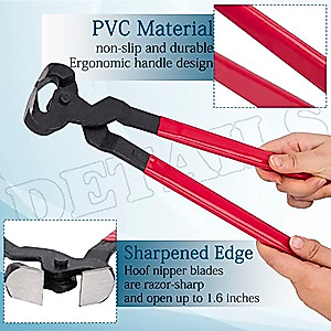 AZUNYYDS Hoof Nipper 14" Horse Hoof Trimmers with Rubber Grip for Goats Sheep Pigs Cattle Horses Heavy Duty Farrier Nippers