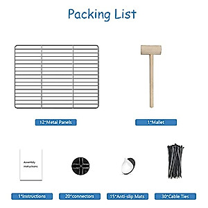 Pet Playpen Pet Fence Hamster Playpen, Guinea Pig Playpen Small Animal Playpen Portable Playpen, Rabbit Playpen Guinea Pig Cages, Metal Wire Fence for Puppys Rabbit Kitten Hedgehog, Portable, Black