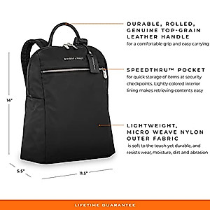 Briggs & Riley Rhapsody-Slim Backpack, Black, One Size