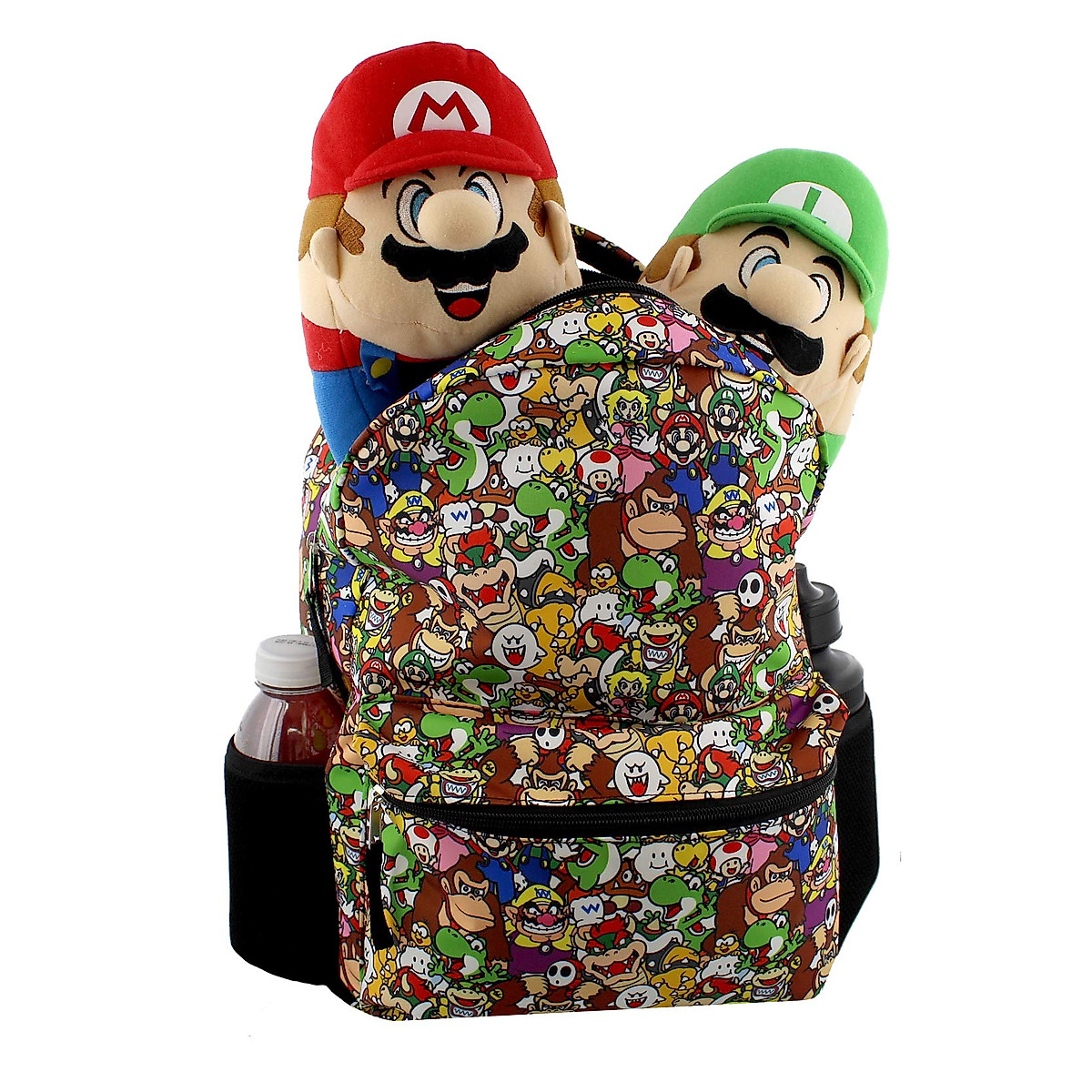 Nintendo Super Mario Brothers Boys Girls Teen 16" School Backpack (One Size, Black/Multi)