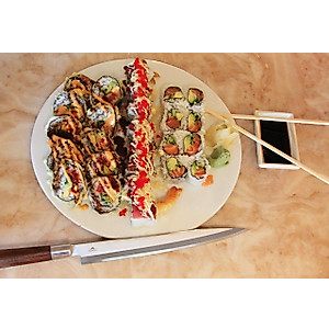 Ginsu Yanagiba 9.5" Sashimi Knife, Brown - Premium Stainless-Steel Blade, Designed for Right Hand Usage