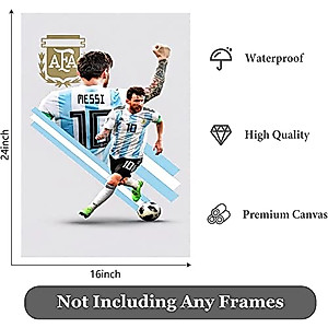 Lionel Messi Poster Wall Print,HD Canvas Print Modern Football Poster,Lionel Messi Canvas Poster Wall Art Canvas Painting Academic Style for Study Sitting Room Classroom Office Decor,Fans Gifts,Unframed,16*24inch(40x60cm).