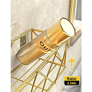 Iperlife Shower Caddy Gold, 2 Pack Shower Shelves Strong Adhesive Bathroom Shower Organizer with Hooks No Drilling Wall-Mounted Shower Shelf for Inside Shower