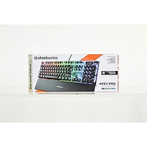 SteelSeries Apex Pro Mechanical Gaming Keyboard, Adjustable Actuation Switches, OLED Display, Red Switches, French AZERTY Layout