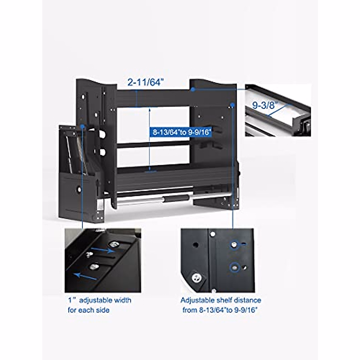 HEEPOR Pull Down Shelf Upper Kitchen Wall Cabinet Storage Organizer (36inch Cabinet)