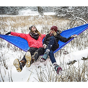 ENO DoubleNest Hammock - Lightweight, Portable, 1 to 2 Person Hammock - for Camping, Hiking, Backpacking, Travel, a Festival, or The Beach - Aqua/Sapphire/Amber