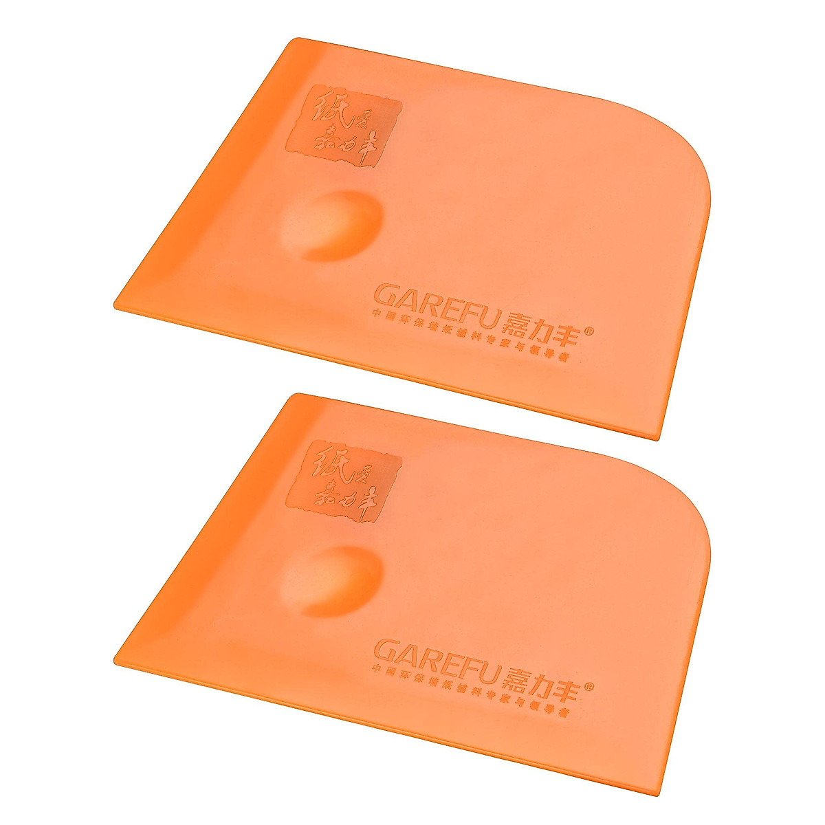 uxcell Plastic Scraper Putty Spatula Spreader Smoothing Tool for Paint Wall Treatment Windshield 5.5" Orange 2Pcs