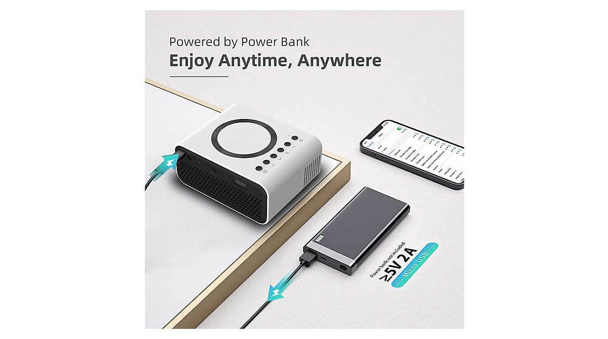 Portable Mini Projector with wifi for iPhone android phone win10 laptop ...