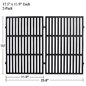GasSaf 15.3 inch Flavorizer Bars and 17.5 inch Grill Grates Replacement for Weber 7636 7638, Spirit 300 Series E310 E320 E330 S310 S320 S330 Gas Grills with Front Control Knob (2013-2017)