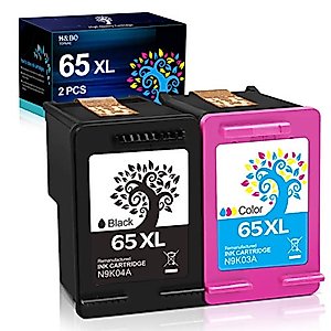 H&BO TOPMAE Remanufactured Ink Cartridge Replacement for HP 65XL 65 XL for Envy 5055 5052 5058 DeskJet 3755 3752 2652 2655 2622 3720 3722 2624 3758 AMP 100 Printer (1 Black 1 Tri-Color)