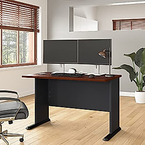 Bush Business Furniture Series A 48W Desk in Hansen Cherry and Galaxy