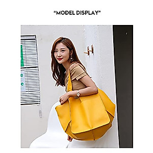 ZOSIVEB Large Tote Handbag, PU Leather Satchel Tote Shoulder Bags Purse Soft Crossbody Oversized Travel Tote Bag (Yellow)
