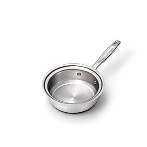 360 Stainless Steel Sauce Pan with Lid, Handcrafted in the USA, Surgical Grade Stainless Steel Saucepan, Induction Cookware, Waterless Cookware, Dishwasher Safe, Oven Safe, Professional Grade. 1 Quart