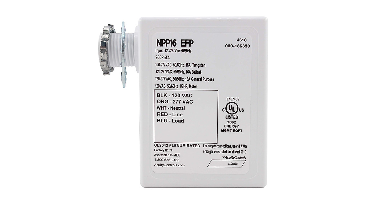 SENSOR SWITCH NPP16-EFP 120/277VAC, AUTO ON (Switch CH. 1), External ...