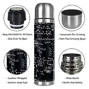 Insulated Water Bottle,Thermos for Hot Drinks,Formula Math Equation,Coffee thermos Stainless Steel Water Bottle