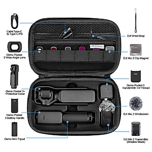 Skyreat Osmo Pocket 3 Case, Portable PU Storage Protective Bag for DJI Osmo Pocket 3 Creator Combo Accessories