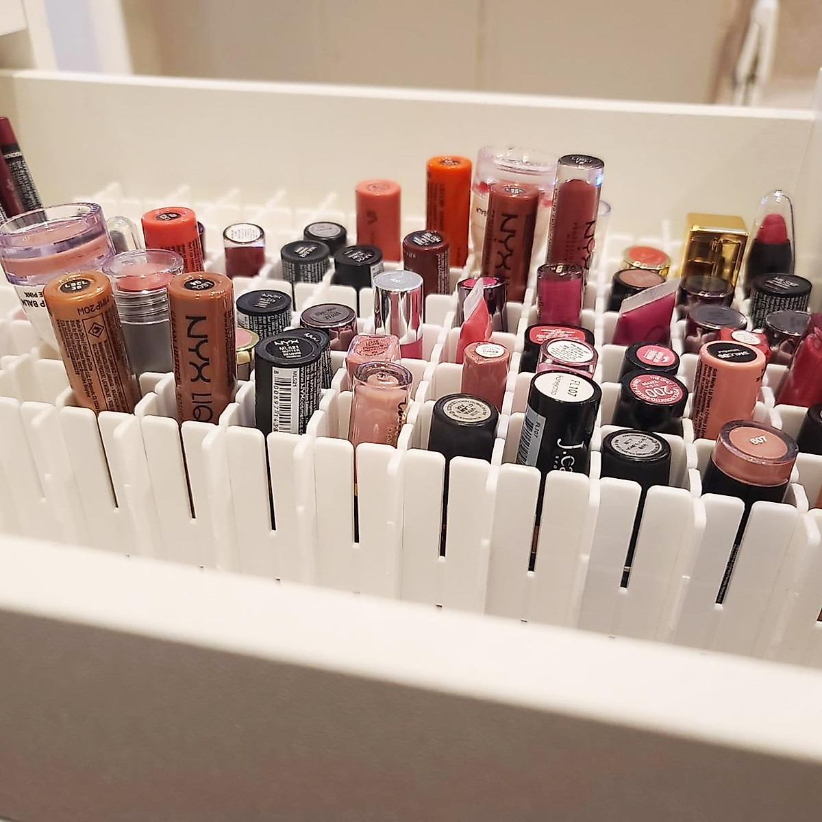 KUKLIPJIM 100 PCS Premium DIY Drawer Dividers, White, Adjustable Drawer Organizers for Perfectly Organized Drawers, Tidying Makeup, Clothes, Underwear, Cutlery, Kitchen, Bathroom, Bedroom, Office