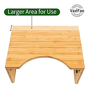 VaeFae Bamboo Toilet Stool, Foldable Potty Stool for Bathroom, Wooden Poop Stool for Adults, Portable and Non-Slip