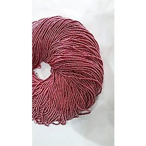 1 Strands Pink Fuchsia Stabilized Spacer Seed Beads Rondelle - Each Strand is 10.5" Long, Beads Measure 2-2.5mm Long Strand