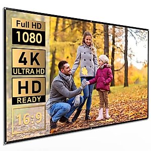 WEWATCH Light Rejecting Projector Screen, 120 inch Optical Layer Material Silver Gray Projection Movies Screen 16:9 HD Foldable Anti-Crease Portable for Home Theater Outdoor Indoor