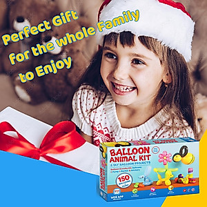 Deluxe Balloon Animal Kit with Web App 150 Balloons Balloon Pump Stickers Markers