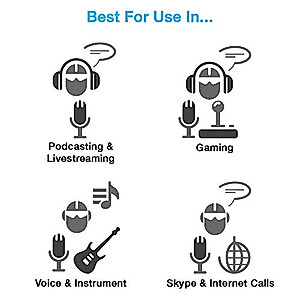 Cyber Acoustics Premium USB Microphone with Dual Recording Patterns - 24-bit Recording Perfect for Podcasting and Vlogging - Compatible with PC and Mac (CVL-2009)