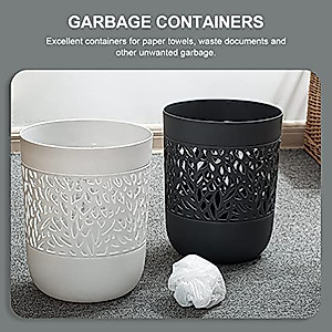 jojofuny 2pcs Small Trash Can Wastebasket Hollow Plastic Wastepaper Baskets Trash Can Garbage Container Bin for Bathroom Bedroom Kitchen Home Office and Kids Room Waste Use