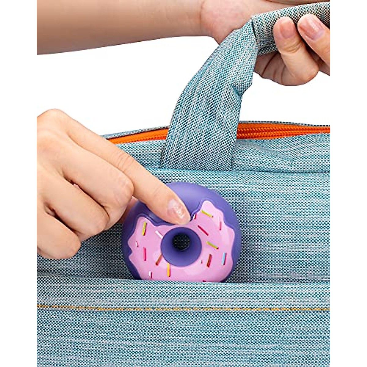 OHEDMEH Wired Earbuds for Kids in-Ear Headphones, Cute Donut Kids Earphones for School, Flat Cable Cute Earbud with Microphone and Lovely Kids Ear Buds Storage Case for Girls Boys and Adults (Purple)