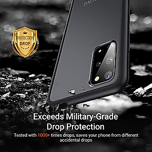 TORRAS Shockproof Galaxy S20 Plus Case/Galaxy S20 Plus 5G Case, [Military Grade Drop Tested] Translucent Matte Hard Back with Soft Edge Slim Protective Designed for Samsung Galaxy S20 Plus Case, Black