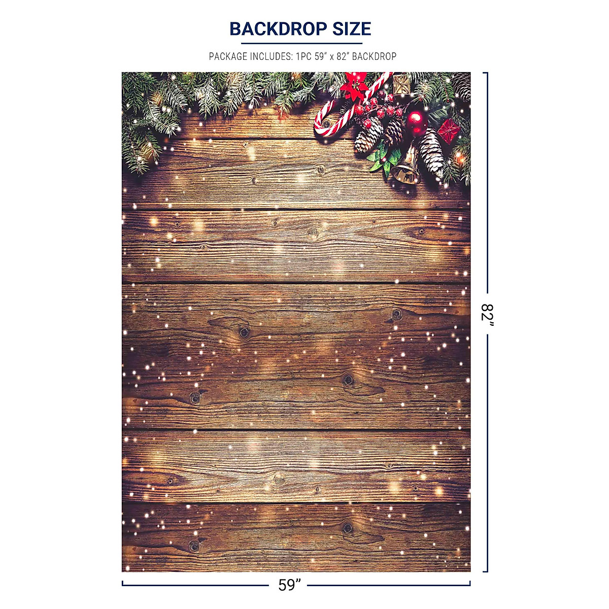Allenjoy 5X7FT Snowflake Gold Glitter Christmas Wood Wall Holiday Photography Backdrop Xmas Rustic Barn Vintage Wooden Background for Kids Portrait Photo Studio Booth Photoshoot Photographer Props