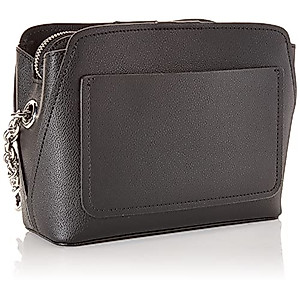 Calvin Klein Hailey Micro Pebble Triple Compartment Chain Crossbody, Black/Silver