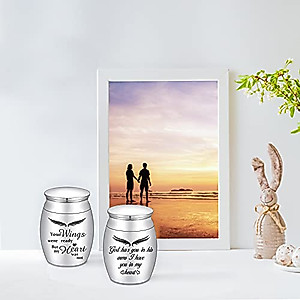 Small Urn Set of 2, Stainless Steel Mini Urn Set, Small Keepsake Urn for Human Ashes, Ashes Holder