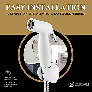 Purrfectzone Luxury Bidet Sprayer for Toilet, Handheld Bidet Sprayer Kit, Easy-to-Install Toilet Bidet Sprayer Set, Hand Held Bidet with Adjustable Flow, Cloth Diaper Sprayer
