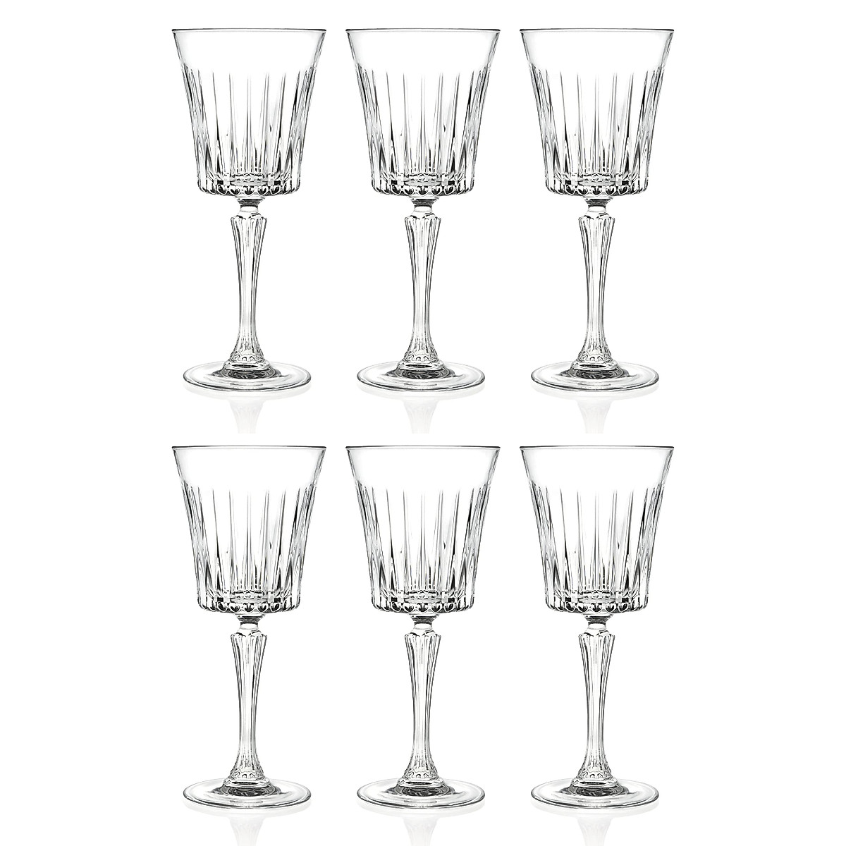 Barski Wine Glass - Goblet - Red Wine - White Wine - Water Glass - Stemmed Glasses - Set of 6 Goblets - Crystal like Glass - 7 oz. Beautifully Designed Made in Europe