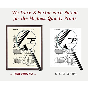 Wunderkammer Studio - Violin Patent Poster Print - Music Wall Art - Home Décor - Violin Gift - 16 x 20 Unframed Art Print