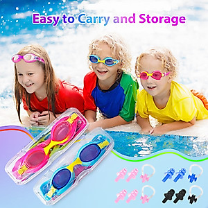 XDX Kids Goggles for Swimming 4-14, 4 Pack Kids Swimming Goggles for Boys and Girls, Anti Fog Swimming Goggles with UV Protection, Adjustable